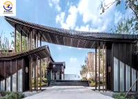 China Shaped Wood Grain Wave Aluminum Square Tubes 50-200mm Width Bent Powder Coated for Curtain Wall for sale