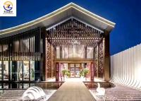 China Shaped Wood Grain Wave Aluminum Square Tubes 50-200mm Width Bent Powder Coated for Curtain Wall for sale