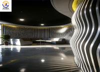 China Curved Aluminum Baffle Wall Cladding 0.5-3.0mm Customizable Wave Design for Lounge Lobby for sale