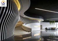 China Curved Aluminum Baffle Wall Cladding 0.5-3.0mm Customizable Wave Design for Lounge Lobby for sale
