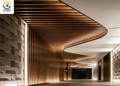 China Curved Aluminum Square Tube Ceiling 0.5-3.0mm Customizable Luxury Hotel Linear Baffle for sale