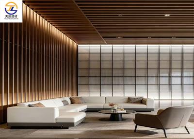 China 50x100mm Wood Grain Aluminum Square Tube Linear Baffle Ceiling Wall Panel 0.5-3.0mm for sale