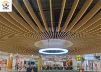 China 2.5mm Wood Grain Curved Aluminum Square Tube 6063-T5 for Shopping Mall Ceiling Radial Wave Design for sale