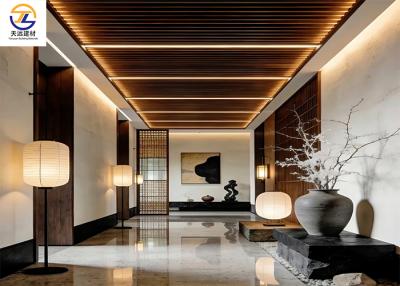 China Tianyuan Extruded Aluminum Square Tube Ceiling Wood Grain Linear Baffle 0.5-3.0mm for Luxury Corridors for sale