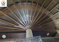 China Radial Fan-Shaped Extruded Aluminum Square Tube Ceiling 6063-T5 0.5-3.0mm Custom for Commercial Atriums for sale