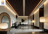 China Tianyuan Extruded Aluminum Square Tube Ceiling Wood Grain Linear Baffle 0.5-3.0mm for Luxury Corridors for sale