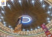 China 2.5mm Wood Grain Curved Aluminum Square Tube 6063-T5 for Shopping Mall Ceiling Radial Wave Design for sale