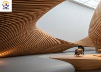China 3.0mm Wood Grain Curved Aluminum Baffle Ceiling 6063-T5 for Commercial Spaces for sale