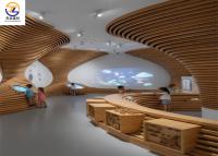 China 3.0mm Wood Grain Curved Aluminum Baffle Ceiling 6063-T5 for Commercial Spaces for sale