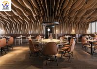 China Curved Wood Grain Aluminum Baffle Ceiling 0.5-3.0mm Custom Shape for Modern Restaurants for sale