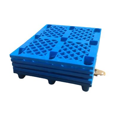 China Light Duty Recycled HDPE Nine Feet Nestable One Way Export Plastic Pallet 4 Way Entry Plastic Pallet for sale