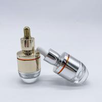 China 30ml 50ml Gold/silver spray essence bottle, essential oil glass bottle, electroplating uv shoulder sleeve dropper bottle for sale