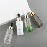 China 30ML Square Essence Glass Bottle Transparent Dropper Bottle Cosmetic Dropper Bottle, Customized Logo for sale