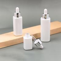China 30ML Square Essence Glass Bottle Transparent Dropper Bottle Cosmetic Dropper Bottle, Customized Logo for sale