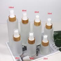 China Cosmetic glass bottle with bamboo cap 20ml-150ml Body Care Lotion bottle, Spray Bottle , 5g/10g/30g/50g/100gCream Bottle for sale