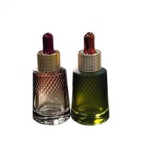 China Cosmetic packing personal skin care 30 ml 1 oz conical serum glass essential oil bottles with dropper screw met for sale