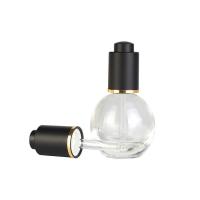 China 20ml30ml50ml70ml75ml 1 oz thick bottom clear round ball shape glass serum dropper bottle for essential oil for sale