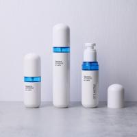 China Cosmetic bottle OEM 50ml 70ml 100ml Round Pill Capsule Shape Essence 50G Cream Jar PET Cosmetics Set Lotion Bottle for sale