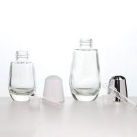 China Custom thick bottom oval 30ml 50 ml press pump dropper empty cosmetic makeup foundation bottle 30ml 50ml for sale