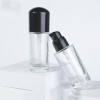 China Cosmetic round square rectangle Violet matte black 30 50 100ml fragrance oil glass perfume bottle with spray pump cap for sale