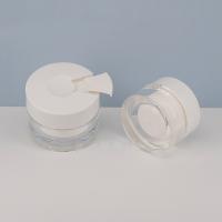 China Luxury cosmetic container 1 oz 15ml 30 ml 50ml clear acrylic plastic double wall jar white acrylic jar custom logo for sale