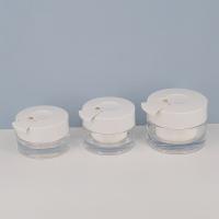 China Luxury cosmetic container 1 oz 15ml 30 ml 50ml clear acrylic plastic double wall jar white acrylic jar custom logo for sale