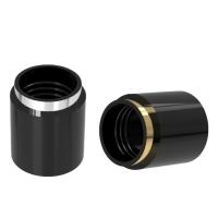 China 24mm ABS Cosmetic Bottle Double Cover Cap Black Gold/Sliver Plated Plastic Cosmetic Screw Top, Perfume cap for sale