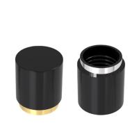China 24mm ABS Cosmetic Bottle Double Cover Cap Black Gold/Sliver Plated Plastic Cosmetic Screw Top, Perfume cap for sale