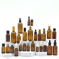 China 5Ml 10Ml 15Ml 20Ml 30Ml 50Ml 100Ml Matte Amber Essential Oil Glass Bottles With Copper Dropper for sale