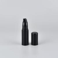 China Stock 15ml 30ml 50ml Black high end press pump plastic emulsion bottle frosted vacuum bottle for sale