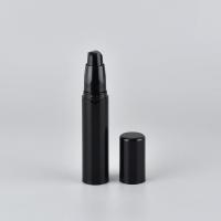 China Stock 15ml 30ml 50ml Black high end press pump plastic emulsion bottle frosted vacuum bottle for sale