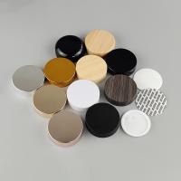 China Bamboo lid, Wood grain screw cap, electroplated golden aluminum jar cap, plastic cream screw top jar cap lid for sale