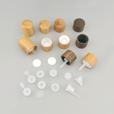 China 18/410 20/410 24/410 28/410 Wooden Screw Cap Bamboo Screw Top Lid Bottle Cap For Cosmetic Packaging Essential Oil Bottle for sale