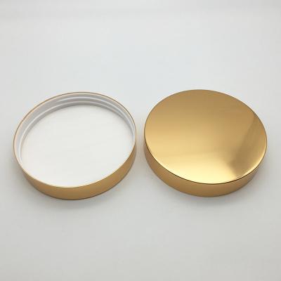 China 38-400 45-400 53-400 58-400 70-400 89-400 plastic caps silver gold metal lid with liners aluminum screw caps for jar for sale