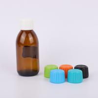China 1oz-12oz Amber PET Plastic Syrup Container Liquid Oral Bottle With Child Resistant Caps for sale