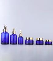 China 15ml 30ml 60ml 120ml 200ml Matte Black Slant Shoulder Glass Cosmetic Lotion Pump Bottles 15g30g50g100g Glass Cream Jars for sale