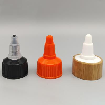 China 20/410, 24/410 28/410 Nozzle Tip Cap, Twist Top Plastic Cap With Bamboo Material for sale