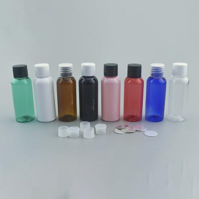 China 30ml 50ml 100ml Round Bottle Amber/Blue/Transparent/ White PET Essential Oil Perfume / Screw Cap and plug for sale