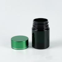 China 55cc Amber PET Pharmaceutical Pill Bottle With Screw Cap With Pressure Sensitive Liner for sale
