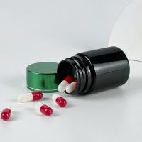 China 55cc Amber PET Pharmaceutical Pill Bottle With Screw Cap With Pressure Sensitive Liner for sale