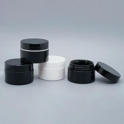 China Plastic Matte Black Cream Jar With Lid ( 10ML-100ML) for sale