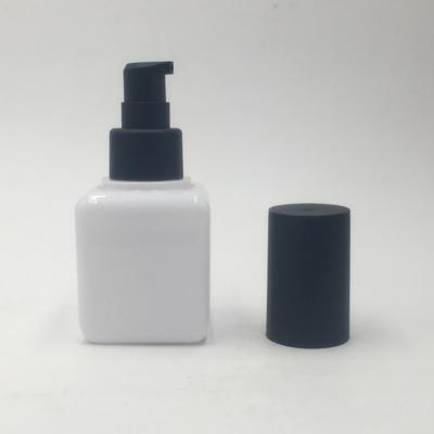 China Square White Porcelain Glass Lotion Pump Bottles Hand Soap Dispenser Lotion Dispenser for Essential Oil Lotion Soap for sale