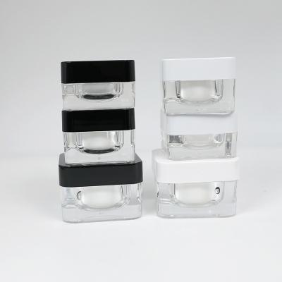 China Square 2-Layer Plastic Jar, High-Quality Acrylic Plastic Jar With 15g 30g 50g for sale