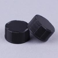 China 20mm 20-400 Black Ribbed (Matte Top) Plastic Cap, Foam lined for sale