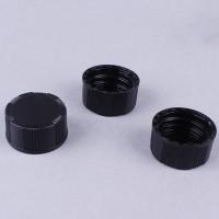 China 20mm 20-400 Black Ribbed (Matte Top) Plastic Cap, Foam lined for sale