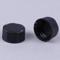 China 20mm 20-400 Black Ribbed (Matte Top) Plastic Cap, Foam lined for sale