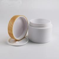 China Wholesale 30g 50g 150g 250g Refill PP Cream Jar with Bamboo Wooden Lid Empty Cosmetic Skincare for sale