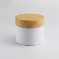 China Wholesale 30g 50g 150g 250g Refill PP Cream Jar with Bamboo Wooden Lid Empty Cosmetic Skincare for sale