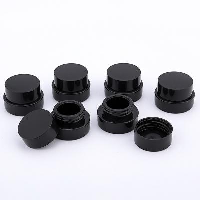 China 5g Thick Black UV Protection Small PP Jars with Lids 5ml Concentrate Jars for Wax Leaf Salve for sale