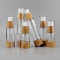 China 20 ml 30 ml 50 ml Luxury Airless Lotion Plastic Cream Bottle With Pump Bamboo Cosmetic Packaging Bamboo Lid for sale